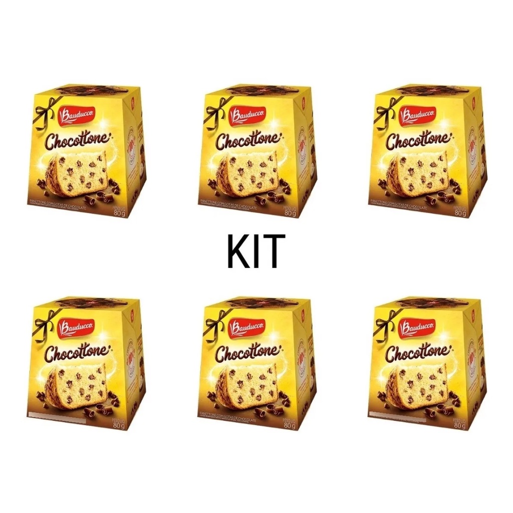 Mini Chocottone Bauducco Kit Com 6 Unidades 80g Cada | Shopee Brasil