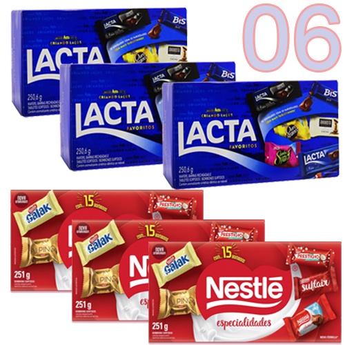 Kit 6 Caixas De Bombom Misto Nestlé + Lacta Combo 90 Bombons | Shopee ...