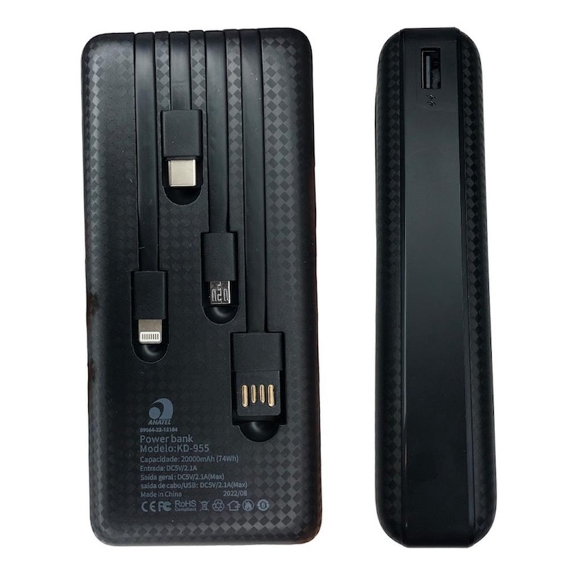 Carregador Power Bank 20000mah Kaidi Universal Android Ios | Shopee Brasil