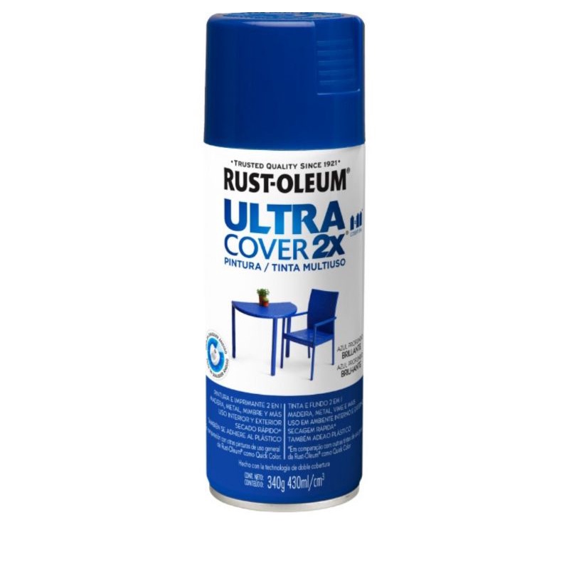 Tinta Spray Uso Geral Ultra Cover 2x Rust Oleum 430ml Azul Profundo Brilhante | Shopee Brasil