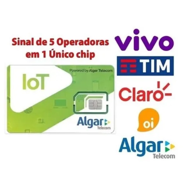 Chip M2M 20Mb para Rastreador Bloqueador veicular multi operadora triplo corte (Vivo Tim Claro ...