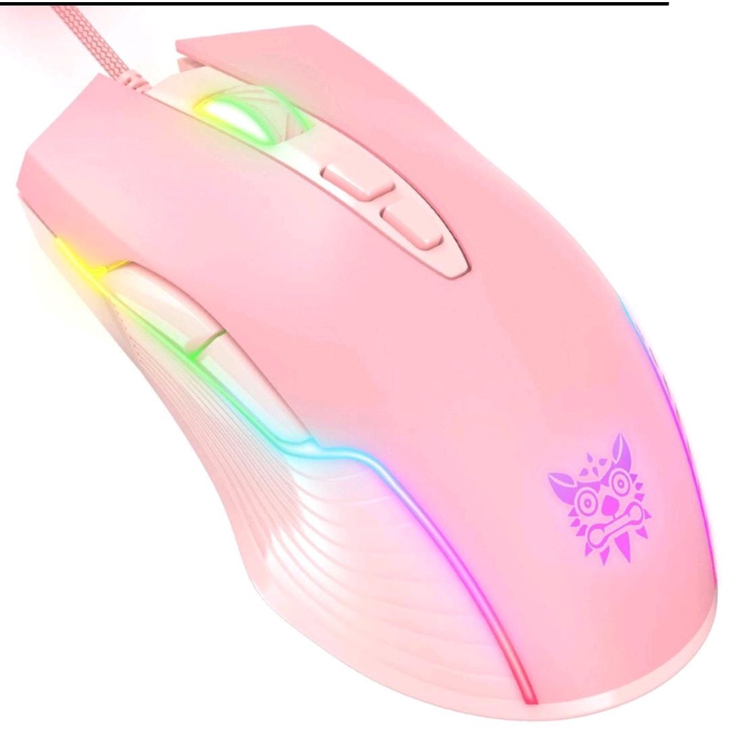 Mouse Gamer Rosa Onikuma Com Fio Para Jogo Rgb Dpi Ajustável Para Meninas Pink | Shopee Brasil