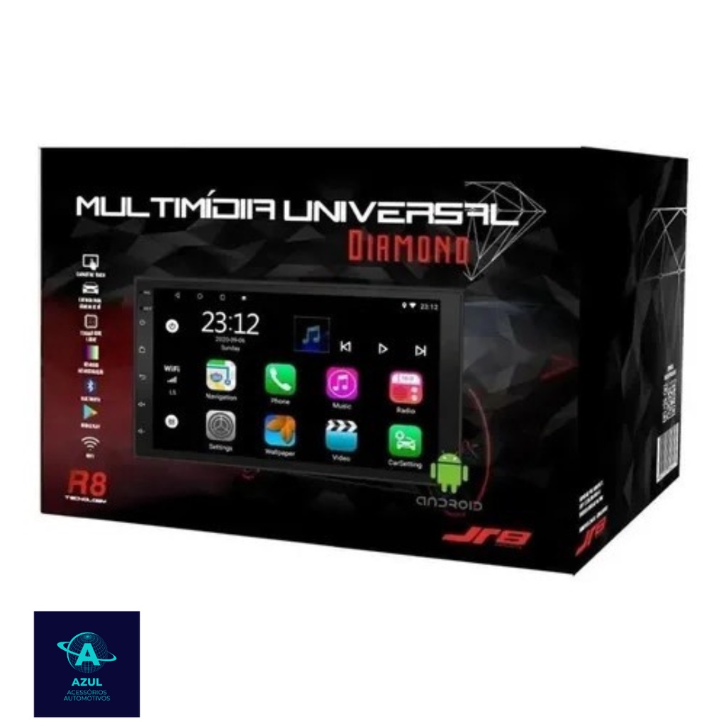 Central Multimídia Universal 7 Polegadas Androide 10 - JR8 | Shopee Brasil