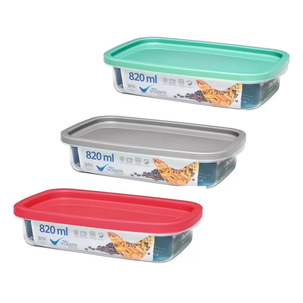 Pote Retangular Volare Color 820ml | Shopee Brasil