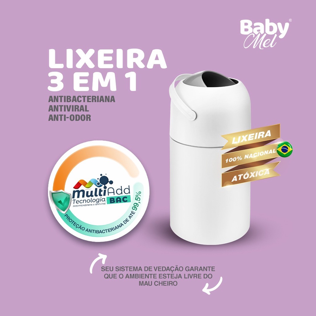 Lixo magico anti odor para fraldas 3 em 1 BabyMel | Shopee Brasil
