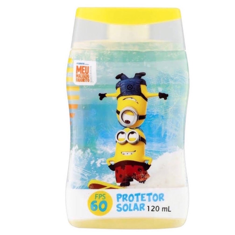 Protetor Solar FPS 30 ou FPS 60 Kids Minions 120 ML escolha o seu fator ...