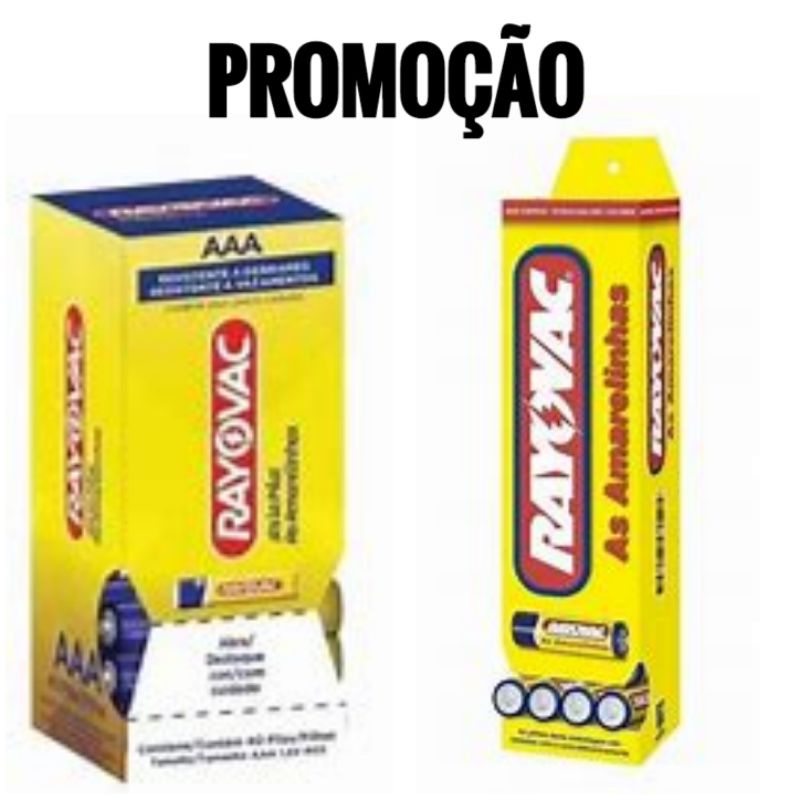 Pilha AA Pequena 2A /AAA Palito 3A Amarelinha Zinco Rayovac - 1 Tubo com 40/48 Unidades | Shopee ...