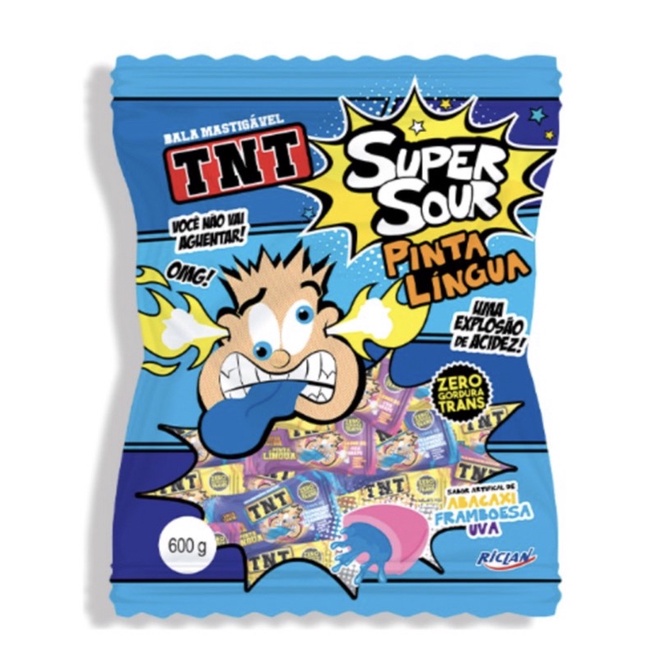 Bala TNT Super Ácida Pinta Língua 600g- Riclan | Shopee Brasil