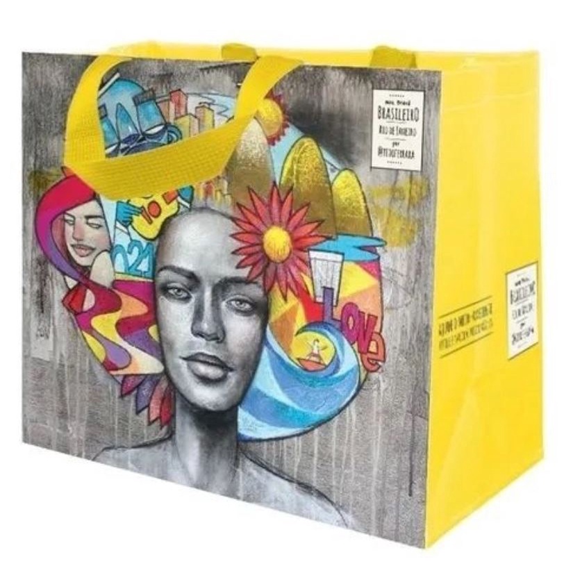 Sacola retornavel de rafia ecobag media ca pra la b4u cidades rio de ...