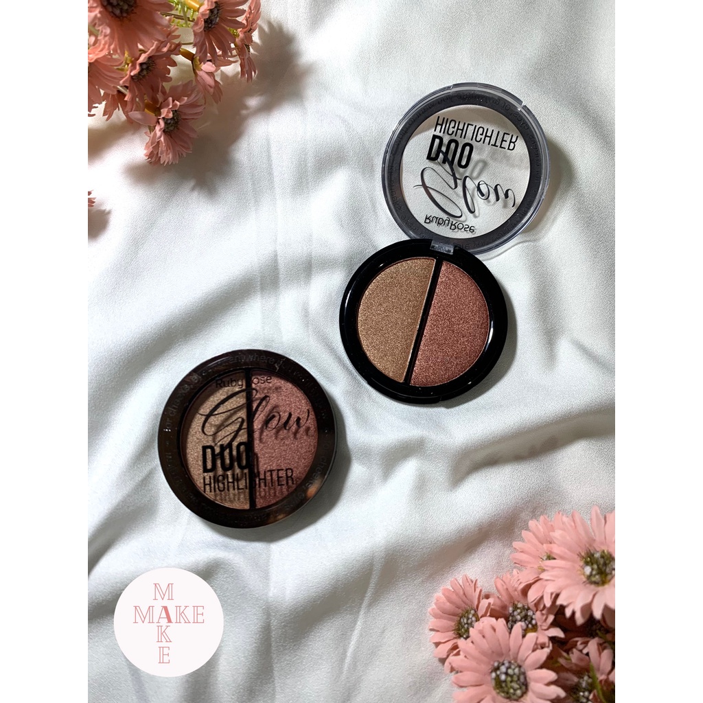DUO Highlighter Ruby Rose - Iluminador + Bronzer Glow | Shopee Brasil