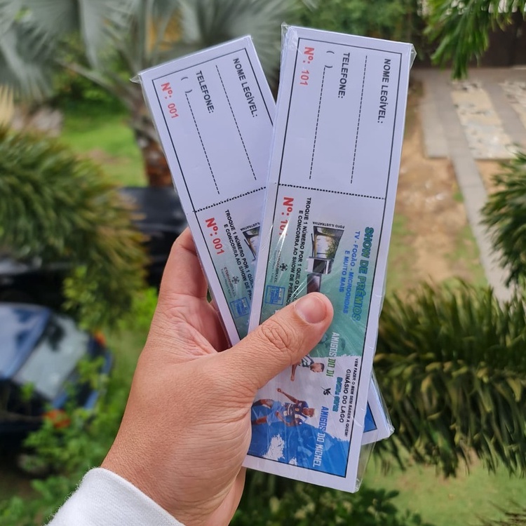 Bloco Talão de Rifa, Tickets ou Sorteio Personalizado com Canhoto ...