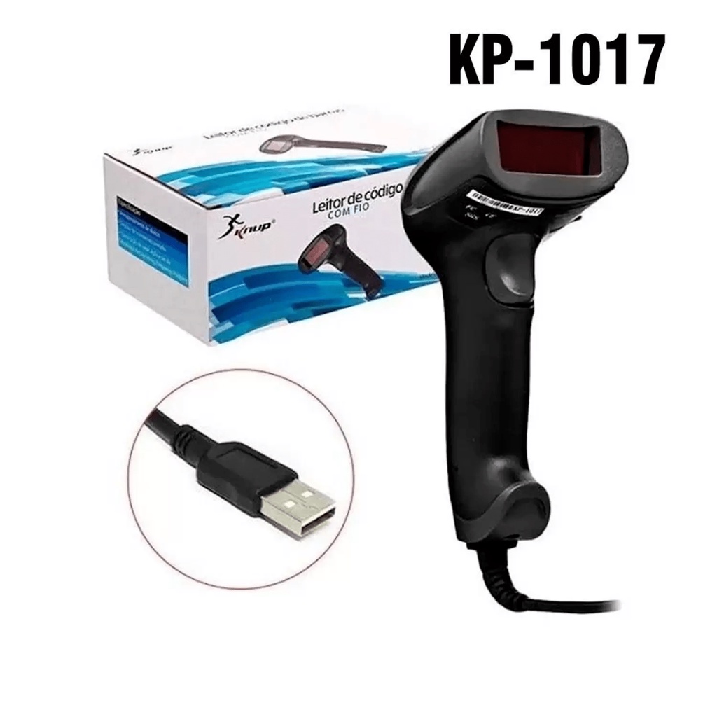Leitor de Código de Barras Knup USB KP-1017 c/ Fio | Shopee Brasil