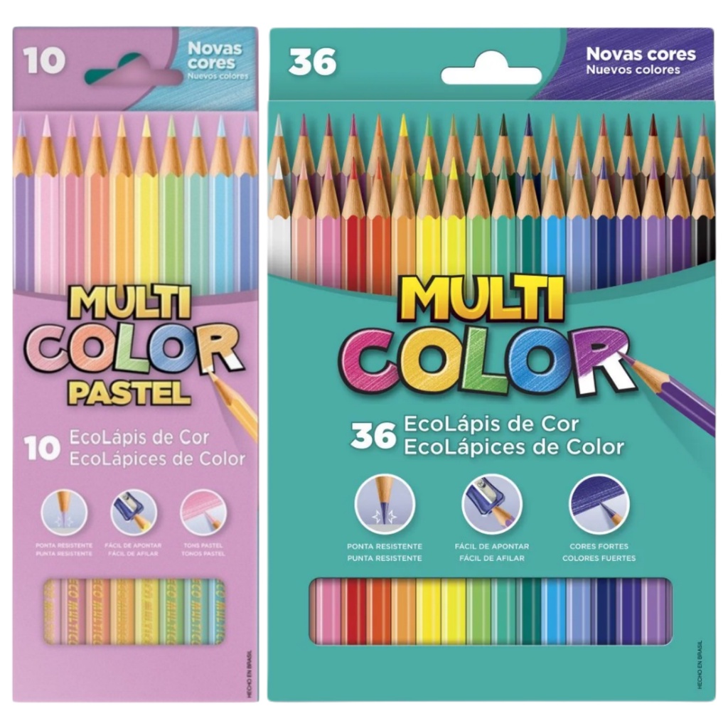 Kit lápis de cor Multi Color EcoLápis com 36 cores + 10 cores tons ...