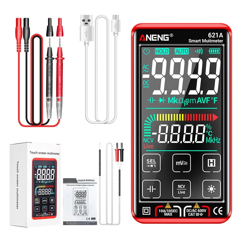 Multímetro Digital Inteligente Com Tela De Toque Aneng 621a | Shopee Brasil