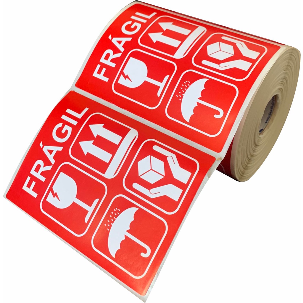 ETIQUETA FRAGIL 105X75 COUCHE 39 M 500 ETIQUETAS | Shopee Brasil