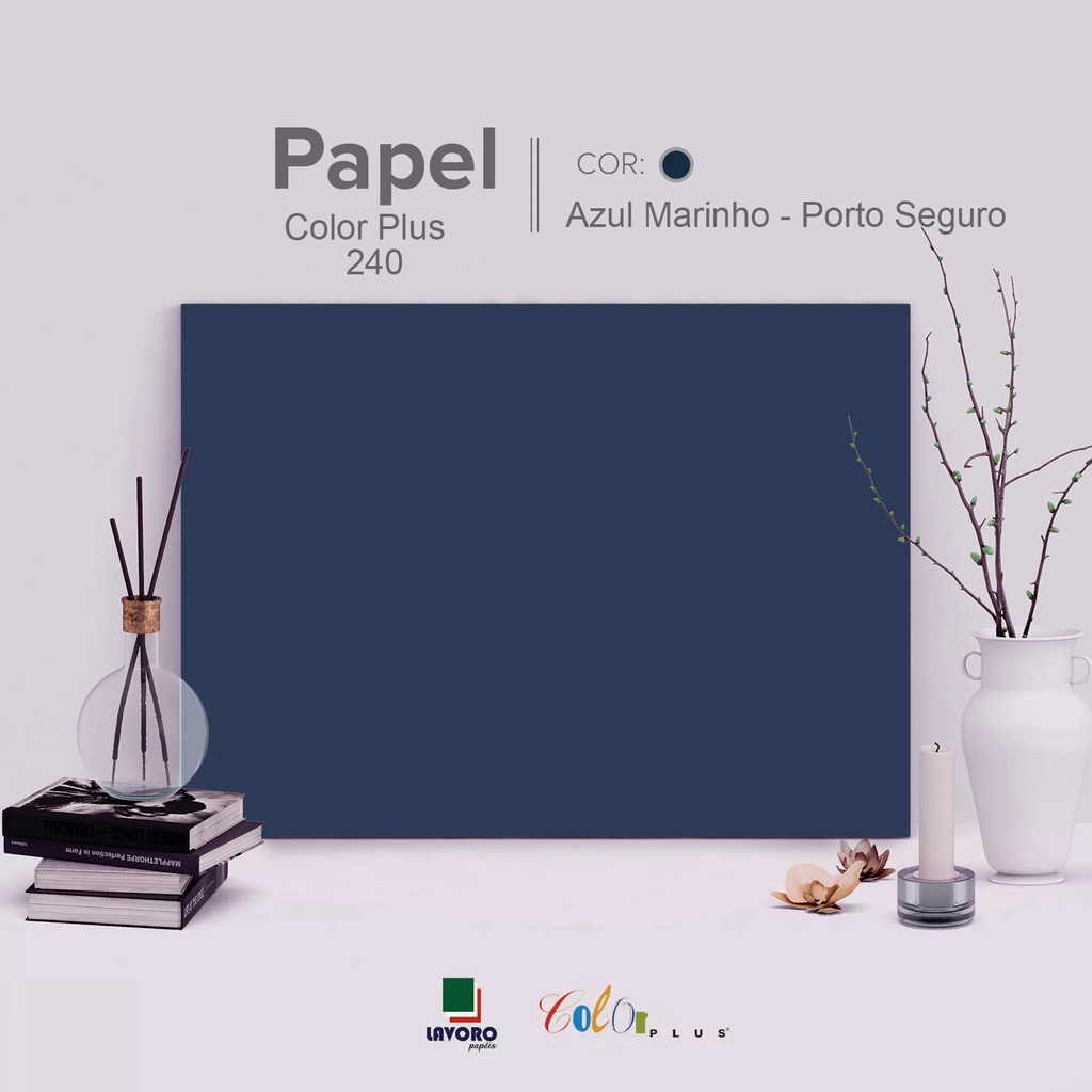 Papel Color Plus 240g A4 - Azul Marinho (Porto Seguro) - 27 Folhas ...