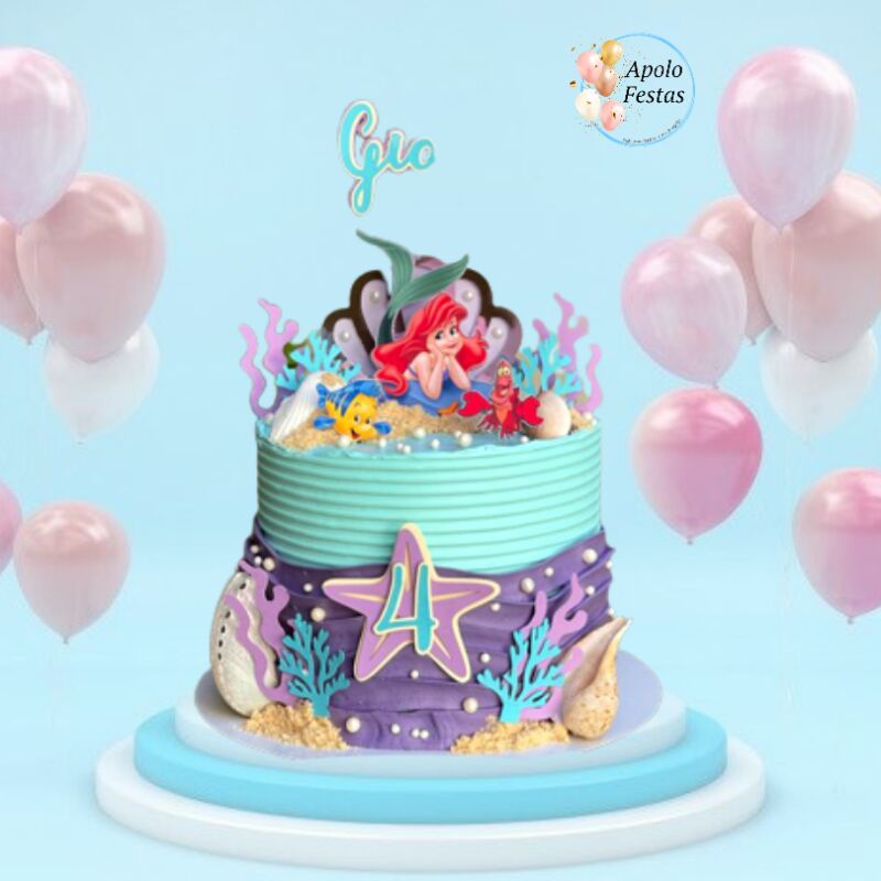 Topper/ topo de bolo da Ariel | Shopee Brasil