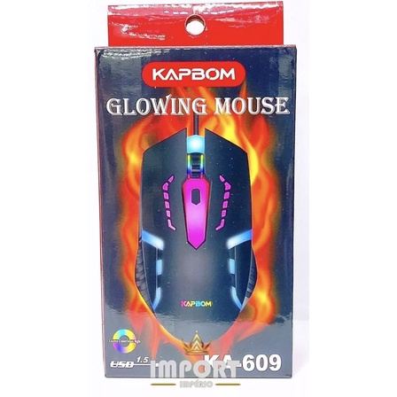 MOUSE GAMER UBS COM LED RGB DPI Ajustável Com Fio KA-609 KAPBOM ORIGINAL | Shopee Brasil