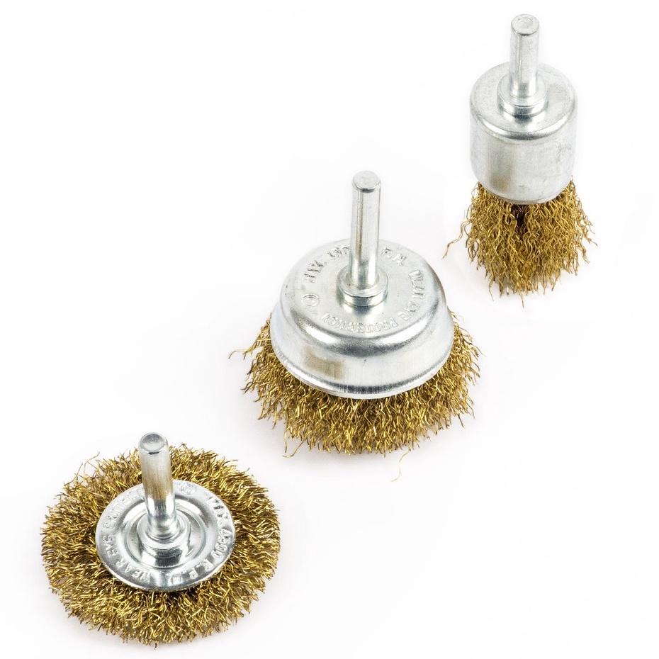 Kit Escova De Aço Para Esmerilhadeira 3 Peças Limpeza Ferrugem Jogo De ...