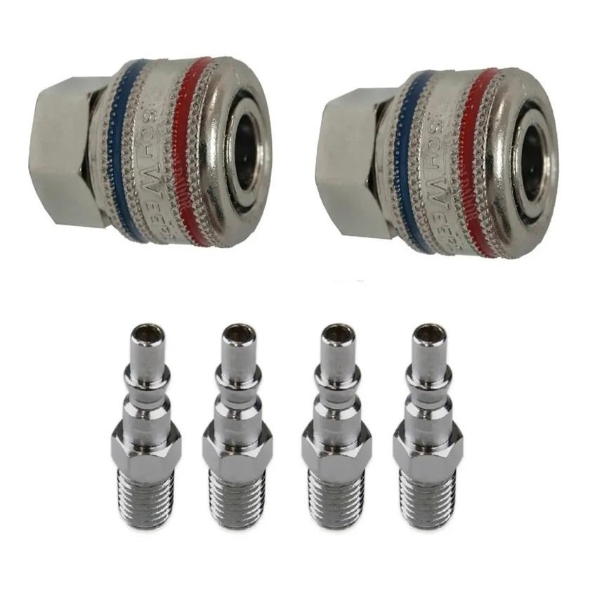 Kit 2 Engate Rapido Femea 1/4 E 4 Pinos Para Engate Macho | Shopee Brasil