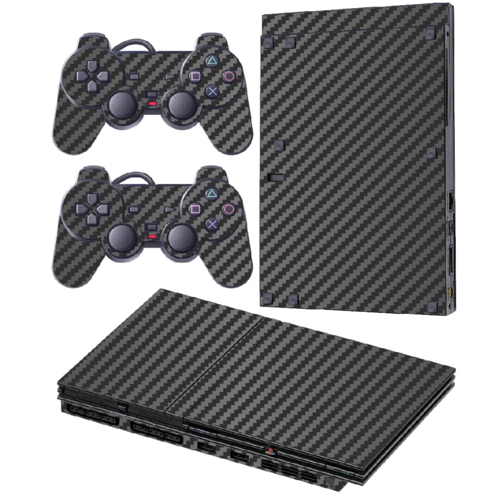 Skin PS2 Slim R2 Playstation Adesivo Pelicula Protetora Fibra Cinza ...