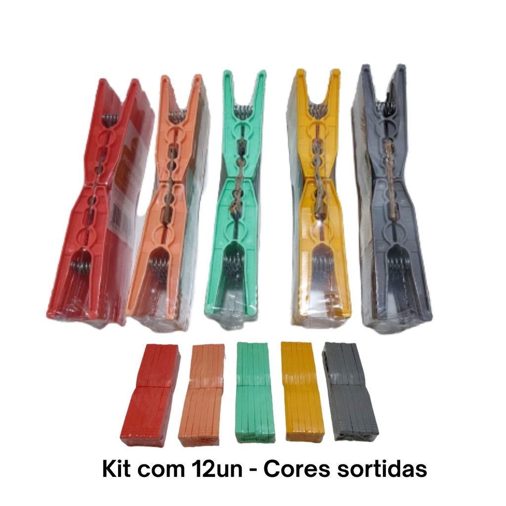 Pregador de Roupas Grande Prendedor Plástico Resistente Cores Sortidas ...