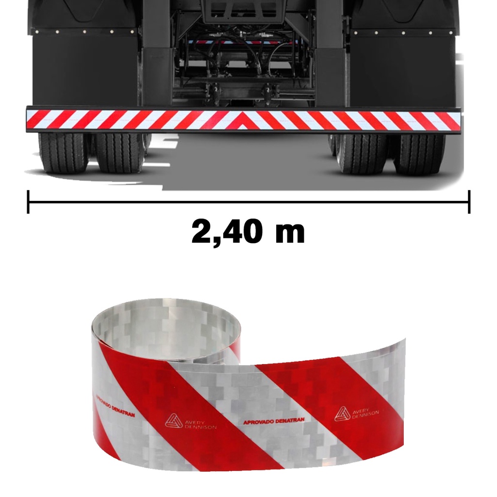 Faixa Refletiva Avery Parachoque Caminhão Carreta 2m40 | Shopee Brasil