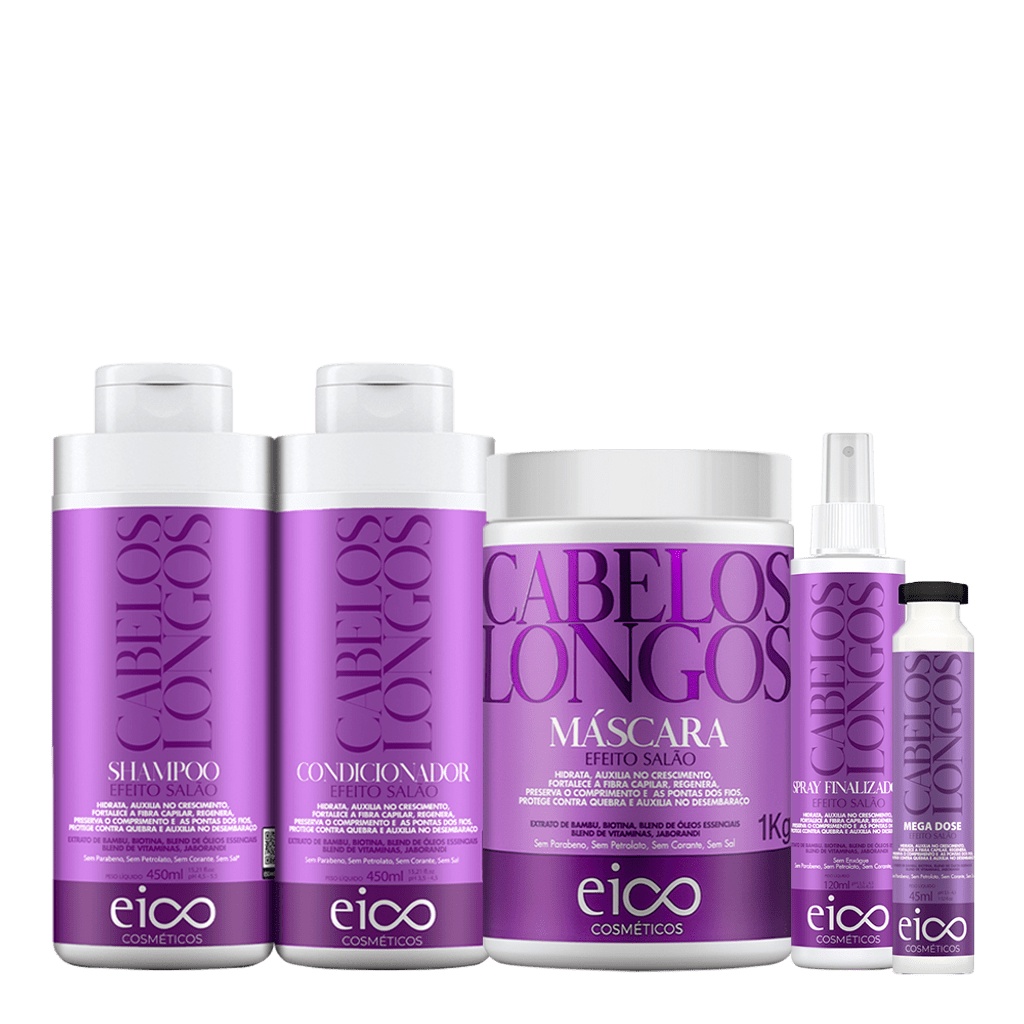Kit Eico Cabelos Longos 450ml Full (5 produtos) | Shopee Brasil