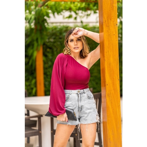 Body Feminino Nula Manga Longa Bufante Princesa Estampado sem fecho ...