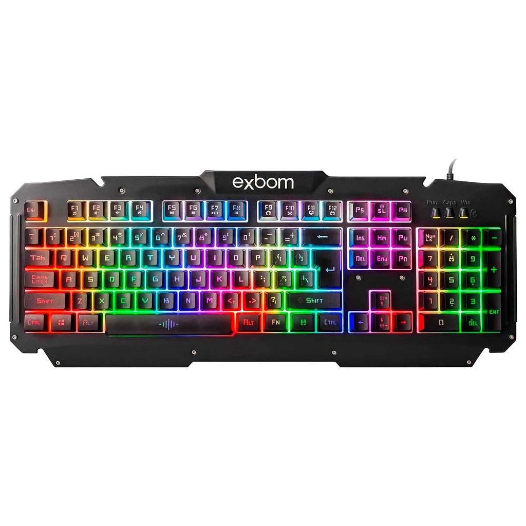 Teclado Gamer Semi Mecanico Led Rgb Iluminacao Usb Colorido | Shopee Brasil