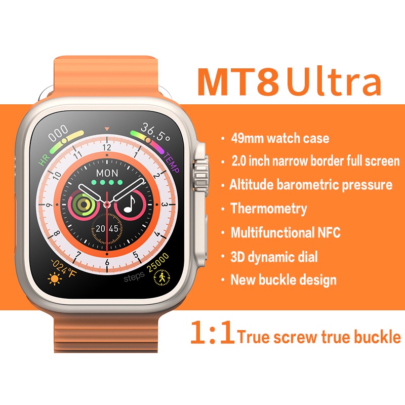 Relógio 49mm MT8 Ultra Smart Watch Series 8 NFC 396 * 484 TFT Monitor ...