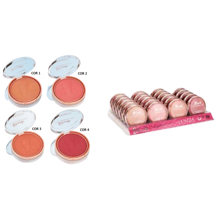 BLUSH COMPACTO FENZZA | Shopee Brasil