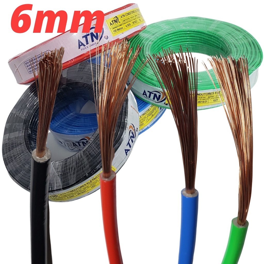 Fio Flexível 6mm rolo com 40 metros otimo custo beneficio | Shopee Brasil