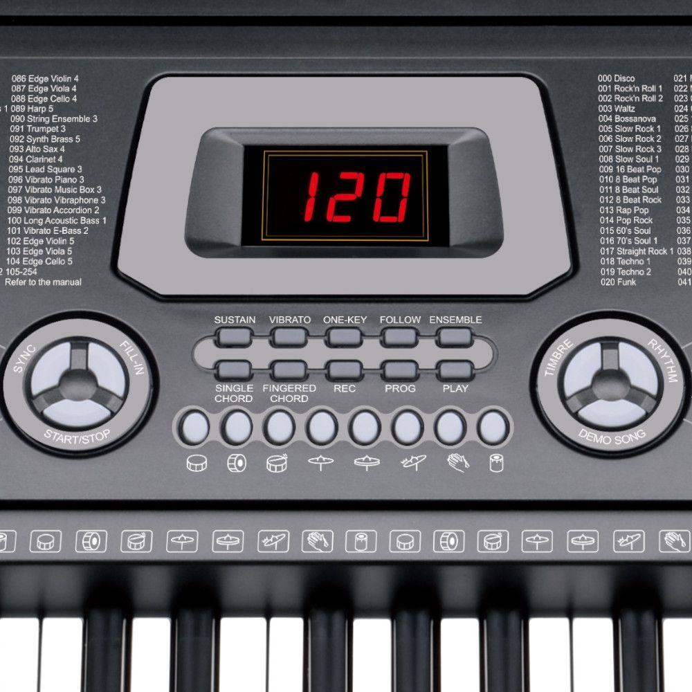 Teclado Eletrônico Display Led 255 Ritmos 255 Timbres com Microfone ...