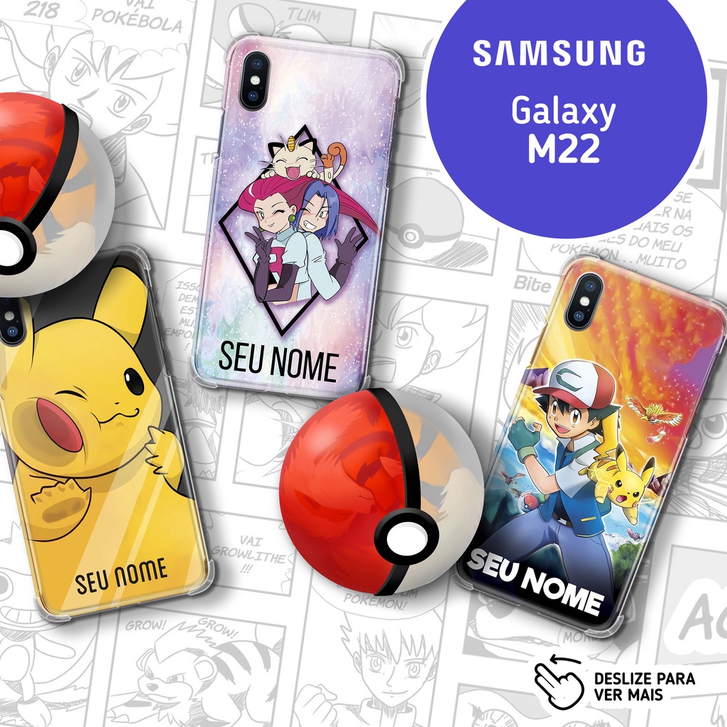 Capa Capinha - Samsung Galaxy M22 - Pokemon Personalizada com Nome ...