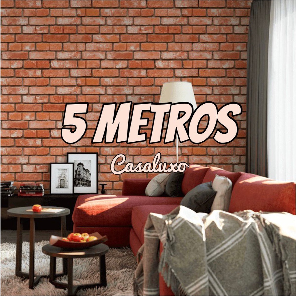 Papel De Parede 5 Metros X 45cm Tijolo Churrasqueira 3d Auto Adesivo