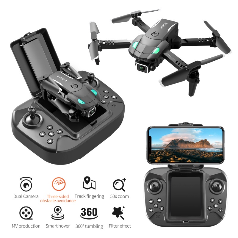 2022 Novo S128 Mini Drone 4K HD Câmera Três Lados Evitar Obstáculos ...