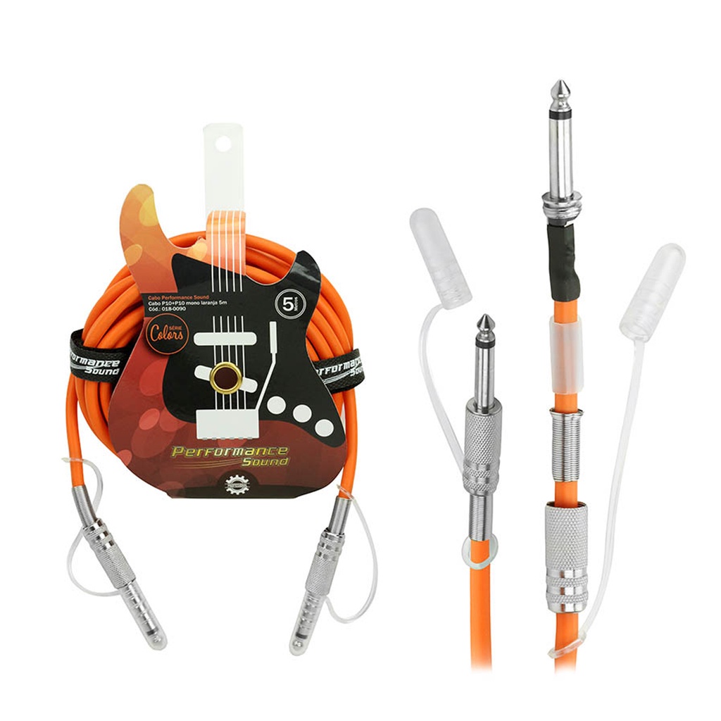Cabo Plug P10 x P10 Mono 5M Fio Áudio para Instrumentos - Pefformance ...
