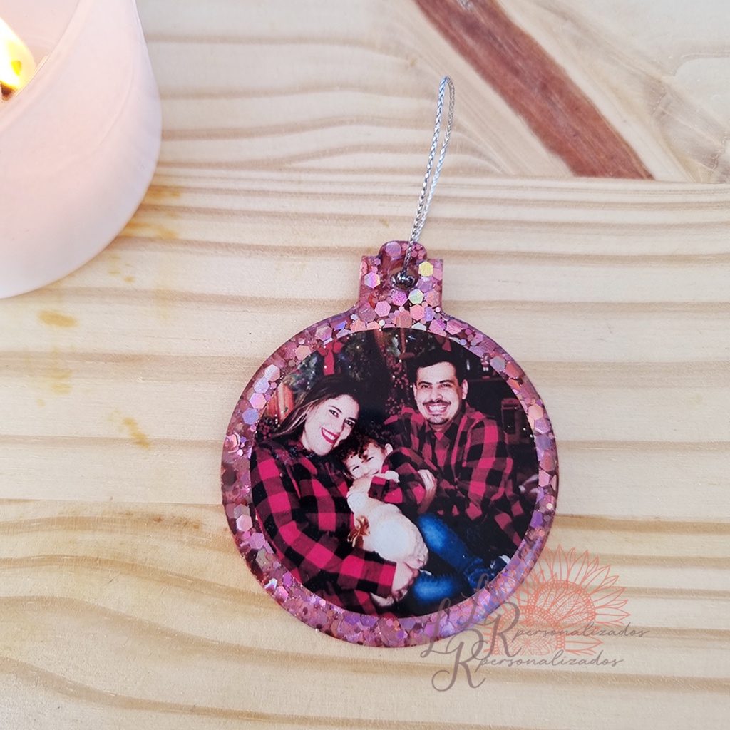 Bolinha de natal resina personalizado com foto 6cm | Shopee Brasil