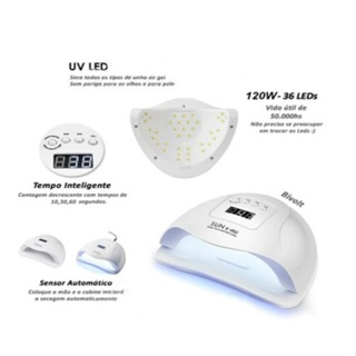 Cabine 36 Led Uv Hibrida Sun X 54w Unhas Gel Acrigel bivolt | Shopee Brasil