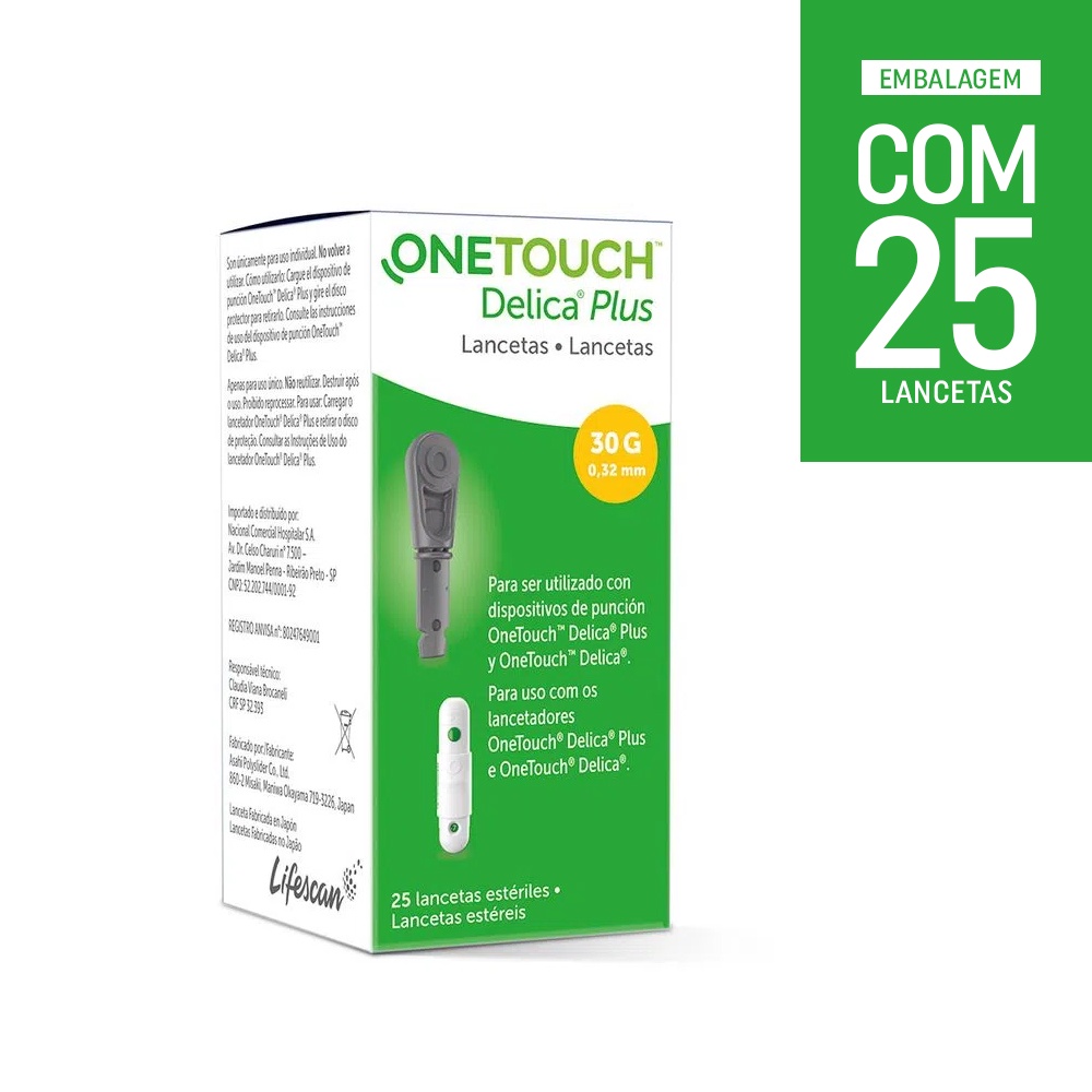 Lancetas One Touch Delica Select Plus 25 Unidades Original | Shopee Brasil
