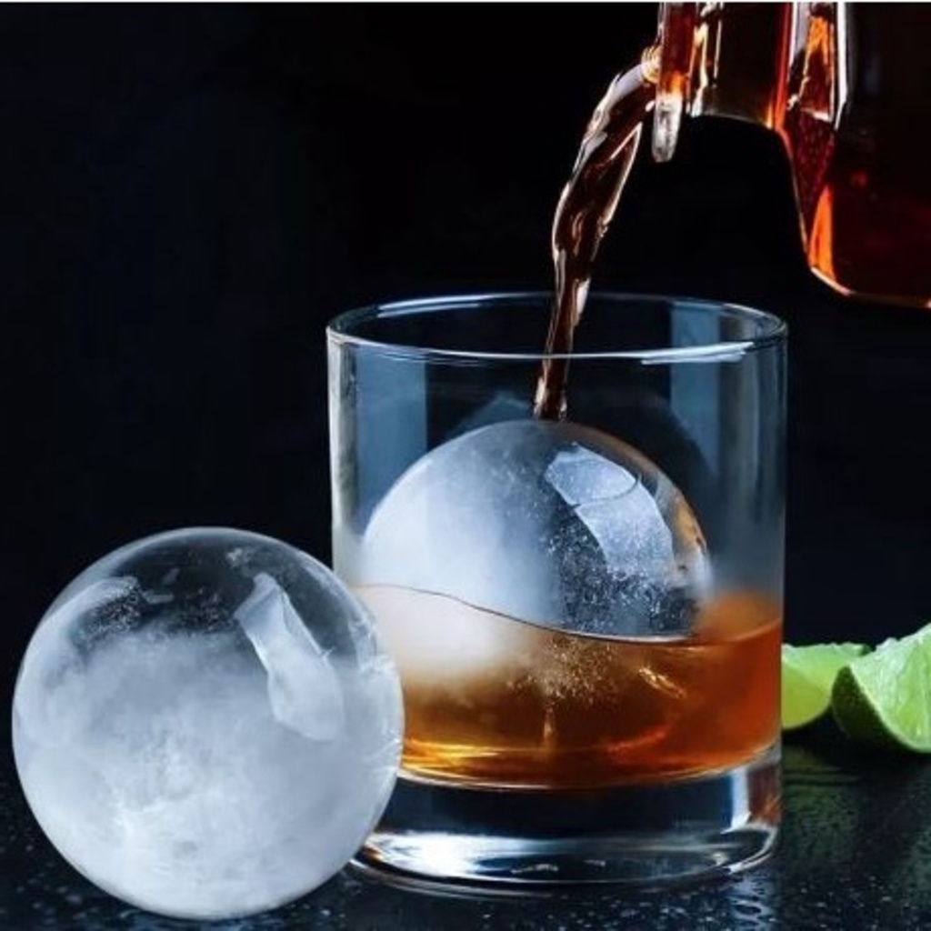 Forma De Gelo Esfera Bola Silicone Grande Redonda Bar Whisky Molde ICE ...
