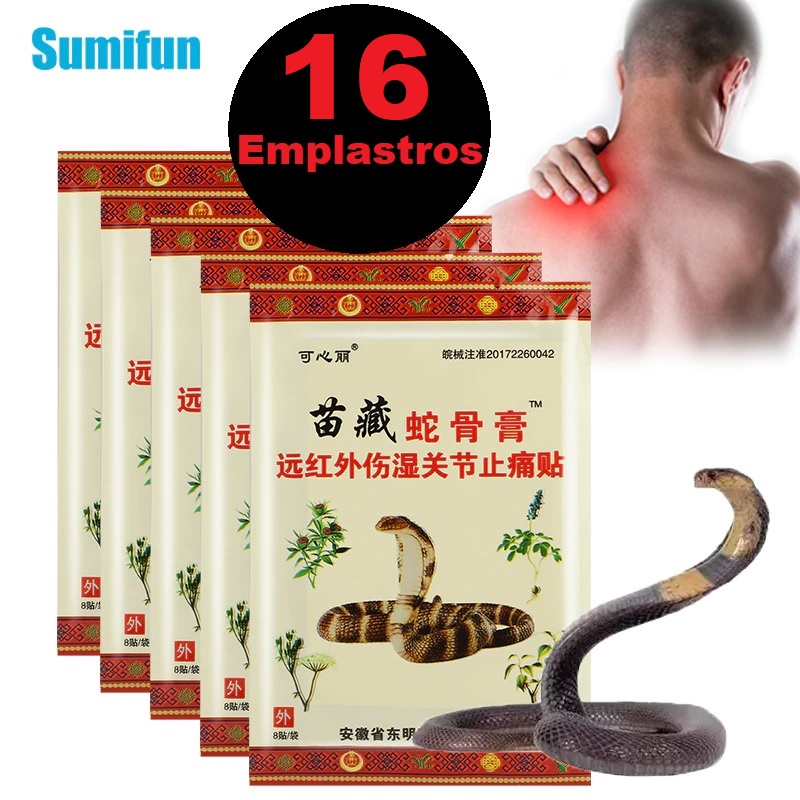 16 Salonpas Emplastro Tigre Extraído do Veneno da Cobra Alívio das ...