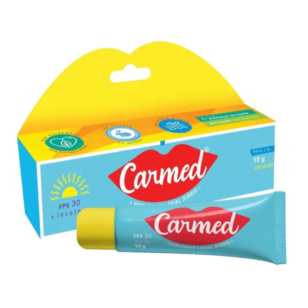 Carmed Hidratante Labial Diario Fps 30 Incolor Cimed 10g | Shopee Brasil