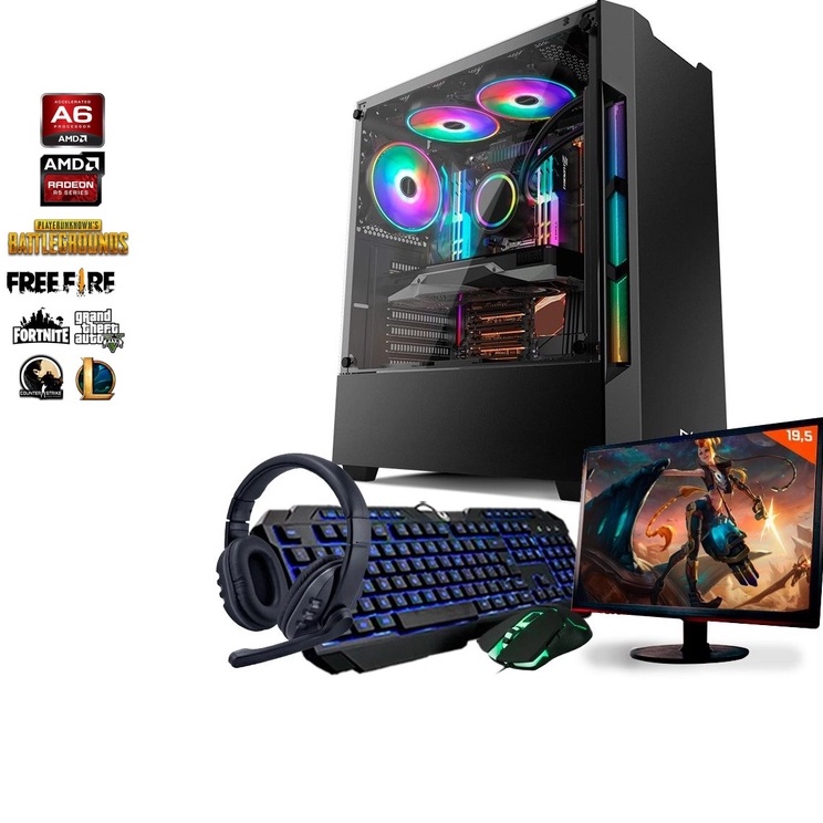 computador cpu pc gamer completo pra estudos escritorios jogos 8gb ...