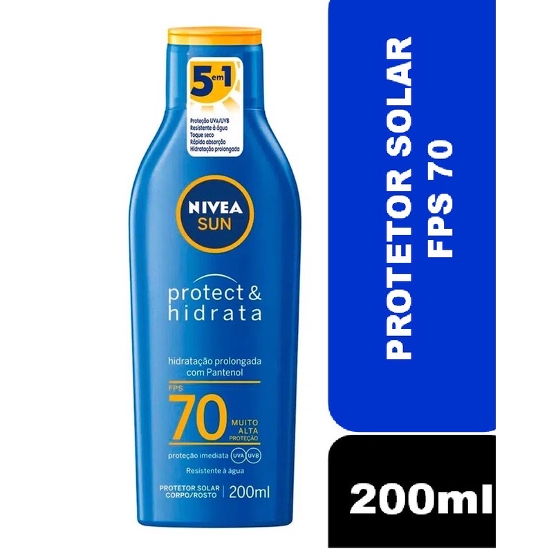 Protetor Solar Nivea Sun Protect & Hidrata FPS 70 200ml | Shopee Brasil
