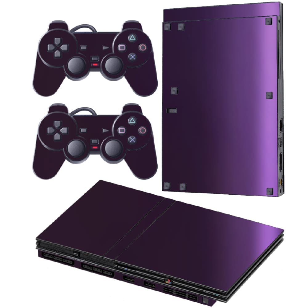 Skin PS2 Slim R2 Playstation Adesivo Pelicula Protetora Brilho Cor Roxo ...