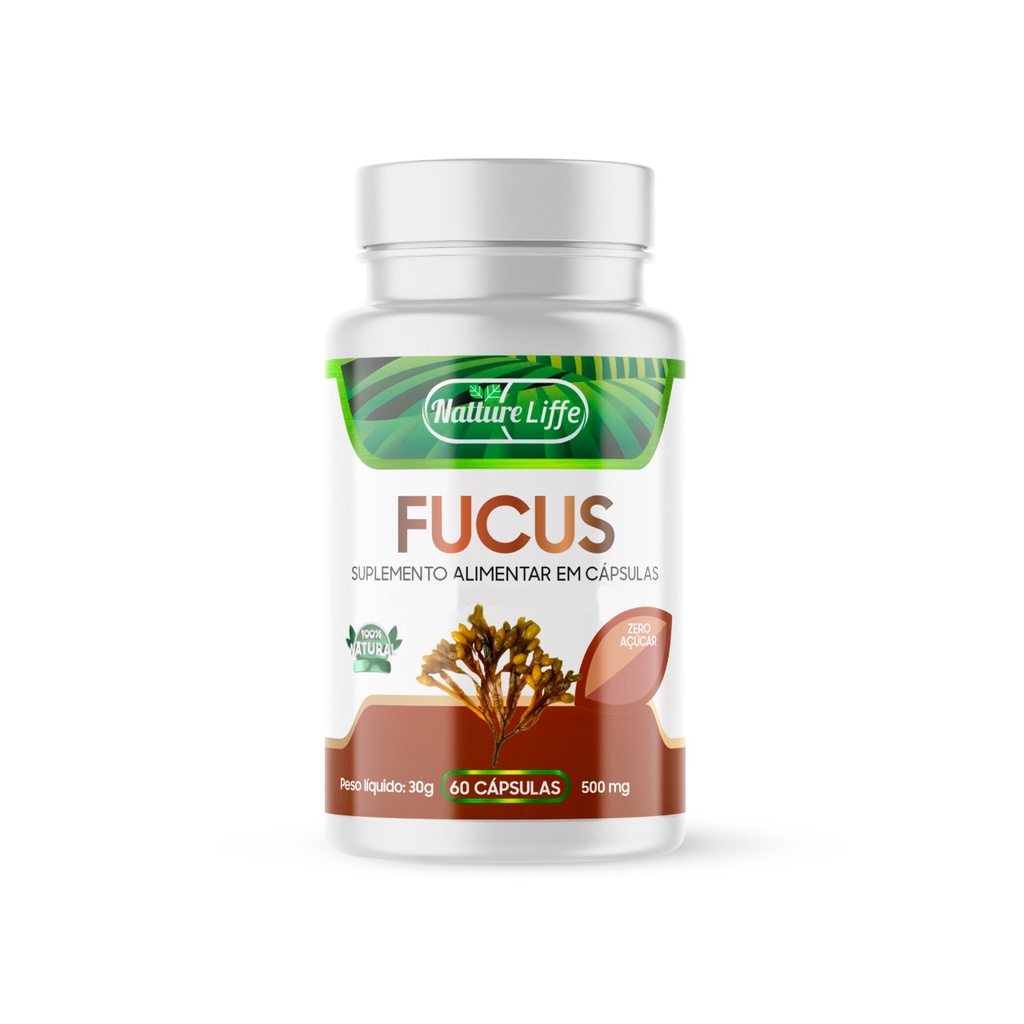 Fucus 60 Cápsulas de 500mg metabolismo de glicose e ácidos graxos, ação ...