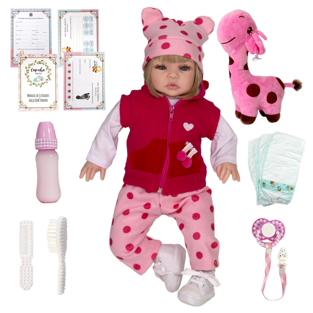 Bebe Reborn Alive Realista Princesa Com Girafinha | Shopee Brasil