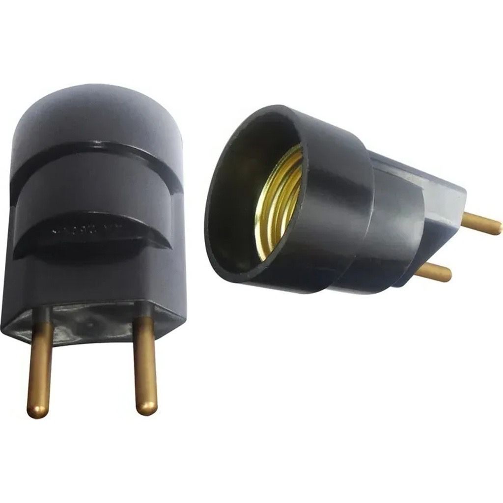 Bocal com Pino Soquete com Pino Macho Preto E27 Soquete Pino Bocal Adaptador Tomada Lampada ...